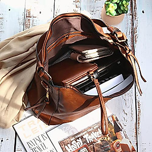 JUPA Place Large Hobo Bag Women Purse Handbag - Crossbody Bag Women's Shoulder Bags - Multi-Pocket Handbag Set- (Brown)