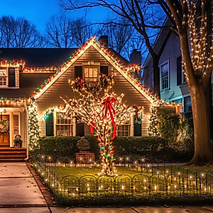 Decorative Garden Fence Outdoor 24in x 10ft Coated Metal RustProof Landscape Wrought Iron Wire Border Folding Patio Fences Flower Bed Fencing Animal Barrier Section Panels Decor