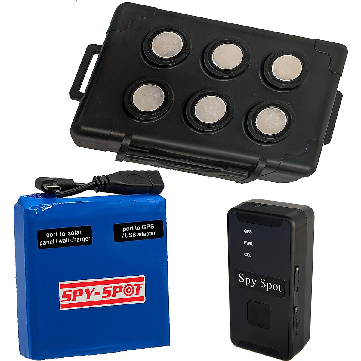 SpySpot Extended Slim Battery for GPS Trackers with Magnetic Mount Case - Works with 4G LTE 3G,GL 200,GL 300, GL300W, GL-300MA GL300MG, GL320MA Track I - Includes Battery Charger