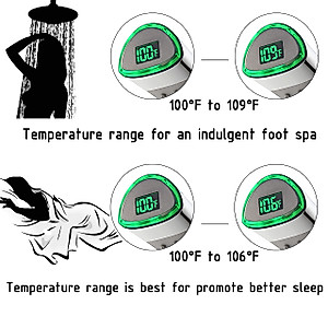 YOO.MEE LED Thermometer Handheld Shower Heads, Water Powered Light to Display Fahrenheit, Special for Skin Showering, Child and Pet Shower, Shower Accessories w/ 79'' Hose, Bracket, Polished Chrome