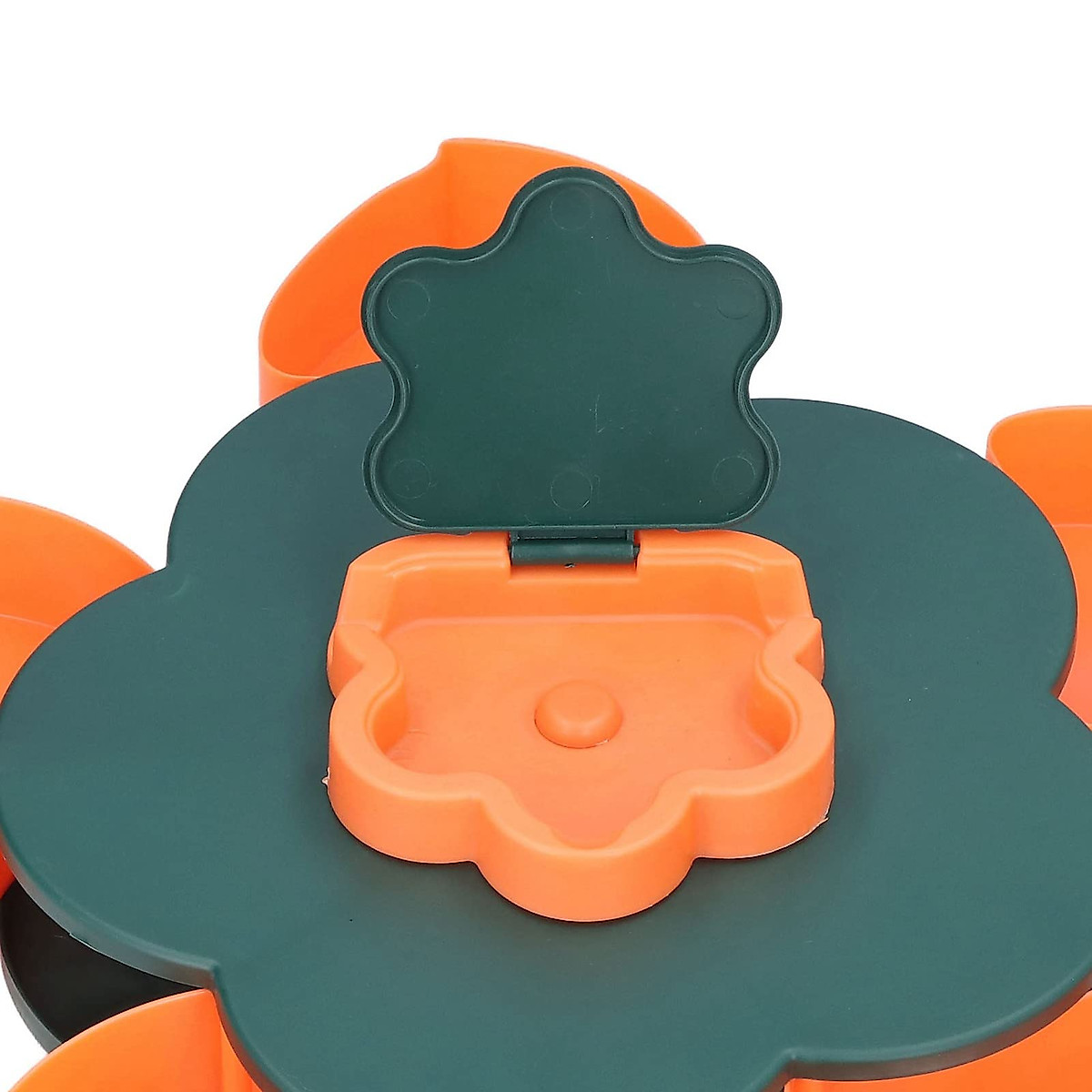 Rotating Snack Serving Tray, Petal Dried Fruit Plate Snacks Food Storage Organizer for Home Wedding Christmas Party(Monolayer)