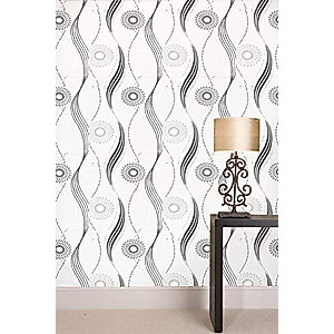 HOYOYO Black Striped Peel and Stick Shelf Liner Paper, Self-Adhesive Covering Geometry Modern Design for Drawer Cabinets Furniture Surface Living Room Wall Art Decor 17.8 x 118 inch