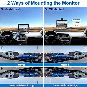 DoHonest RV Backup Camera HD 1080P 7'' LCD Monitor System Infrared Night Vision Waterproof Metal Rear View Cam Adapter for Furrion Pre-Wired RV Truck Trailer Camper Van V22