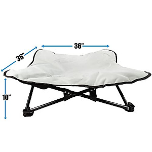 BAOBOTE Elevated Dog Bed, Indoor-Outdoor Pet Camping Raised Cot for Foldable Comfortable Portable Washable & Breathable Easy Clean Hammock Chair for Dogs Medium and Small Dogs(Large 36" x 36" x 10")