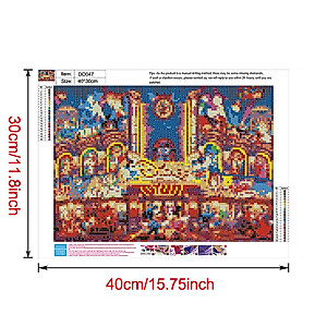 GAGMKXN 5D Diamond Painting Paint by Numbers Kits for Adult,Cartoon Park Round Full Drill Crystal Rhinestone Embroidery Cross Stitch Arts Craft Canvas Supply DIY Gift for Home Wall Decor(16"X12")