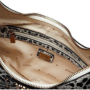 GUESS Centre Stage Hobo, Black/White Leopard