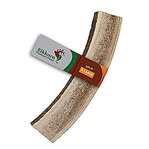 Elkhorn Premium Chews – X Large Split Single Pack (for 50+ lb Dogs) Premium Grade Elk Antler for Dogs (1 Piece) Sourced in The USA