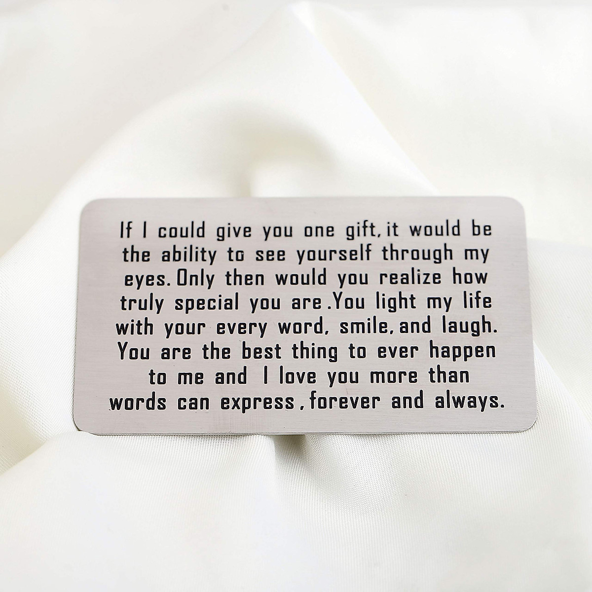 AKTAP Engraved Wallet Insert Boyfriend Birthday Gift Graduation Card Encouragement Gift Deployment Gift Fathers Day Gift For Him (metal wallet card)