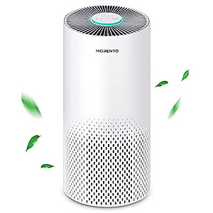 Air Purifiers for Home Large Room Up to 1076 Ft², Morento H13 HEPA Air Purifiers for Bedroom 22 dB,Air Cleaners for Pet Dust Smoke Mold Pollen, Odor Smoke Eliminator,with 7 Color Light, KILO, White