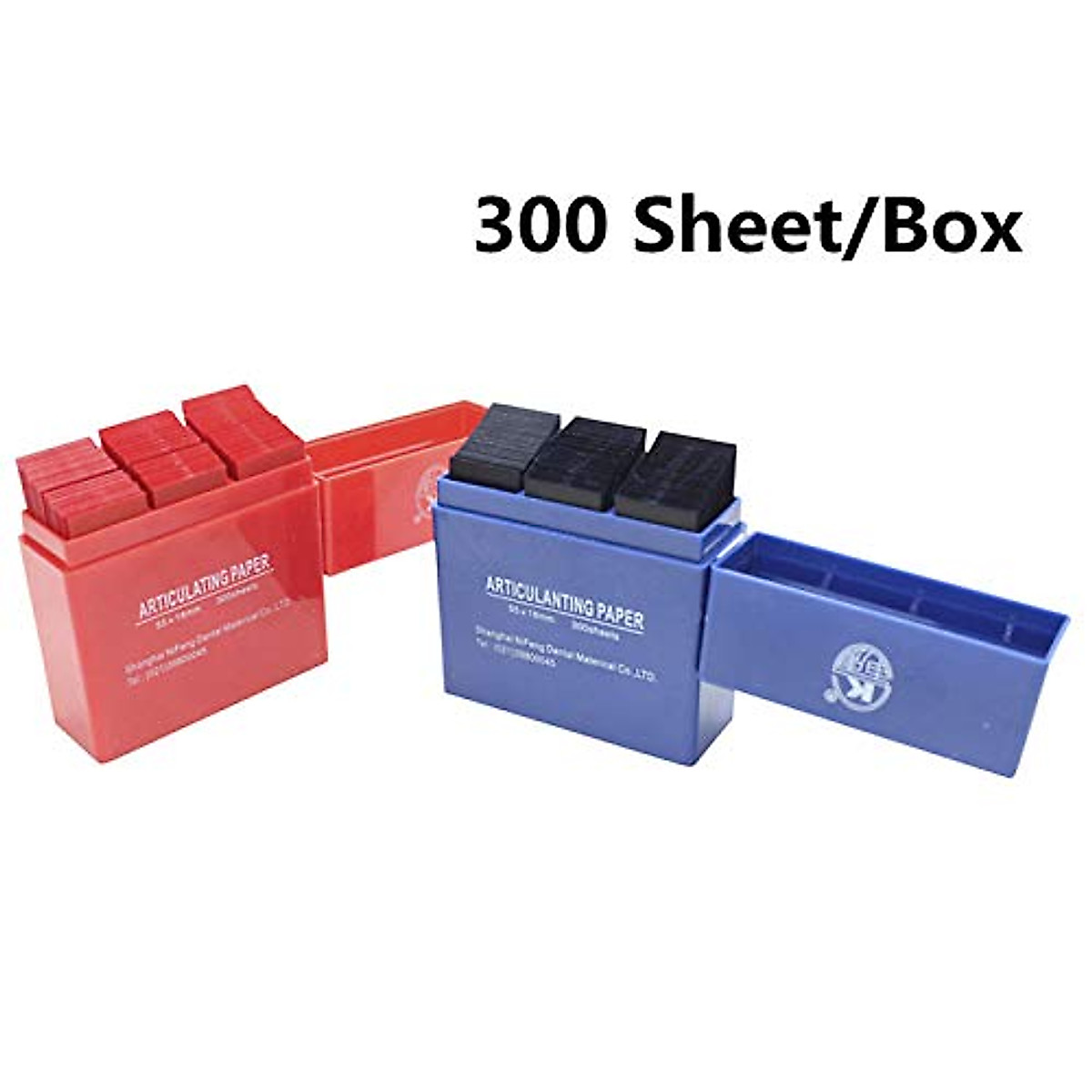 Junco 300 Sheet/Box Dental Articulating Paper Strips Double Side Bite Paper 55 x 18 x 0.1mm (Blue)