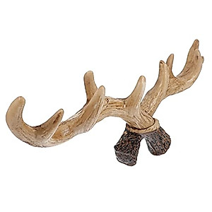 Beavorty Deer Horn Wall Hook Antique Deer Antlers Wall Hanger Rustic Horn Shaped Coat Hat Hook Decorative Wall Charmers Farmhouse Decor for Bedroom Living Room Corridor Beige