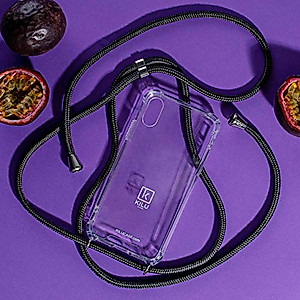 KILUCASE Smartphone Necklace - Clear Protective Anti-Shock Case with Lanyard Strap Cord in Charcoal Grey (Compatible with iPhone 11Pro)