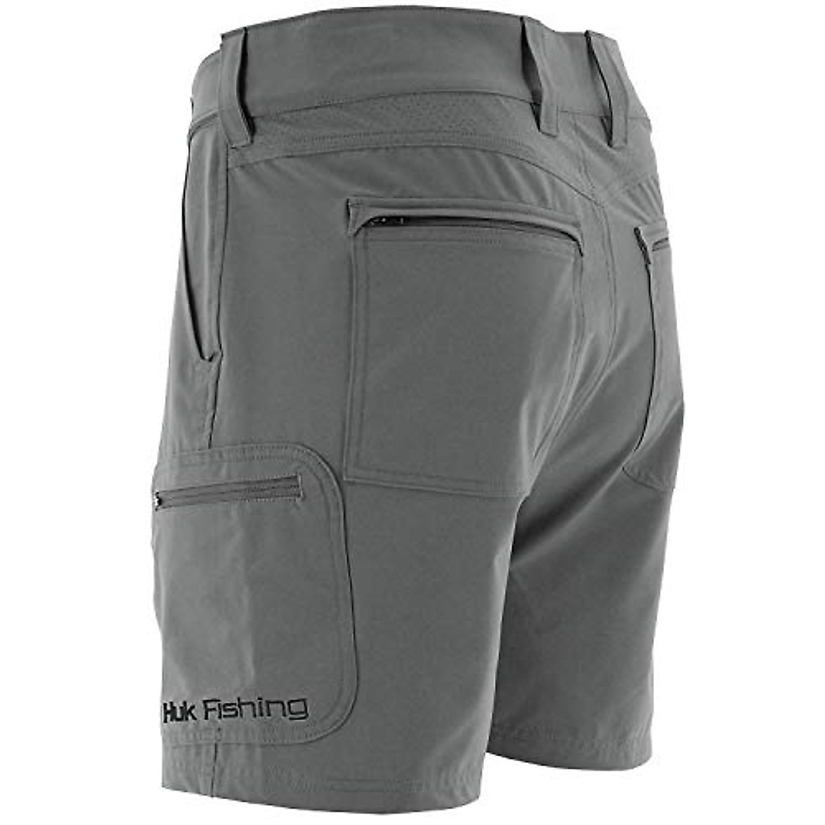Huk Men's Standard Next Level Quick-Drying Performance Fishing Shorts, Charcoal-7", XL
