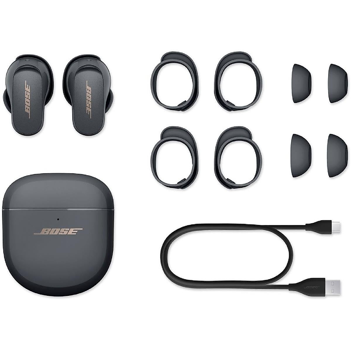 Bose QuietComfort Earbuds II, Wireless, Bluetooth, Proprietary Active Noise Cancelling Technology in-Ear Headphones with Personalized Noise Cancellation & Sound, Eclipse Grey - Limited Edition