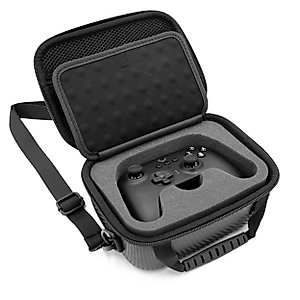 CASEMATIX Travel Case Compatible with 8Bitdo Ultimate Controller, Dongle and Charging Cable - Protective Gaming Controller Case with Custom Foam Tray, Accessory Storage and Shoulder Strap, Case Only