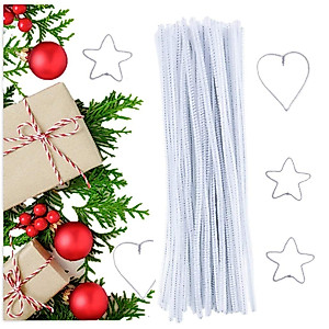 DOKOO Craft Pipe Cleaners 200 PCS Chenille Stem Twistable Stems Children’s Bendable Sculpting Sticks for Crafts and Arts Creative Christmas Decoration School Projects (6MM x 12 Inch) (White)