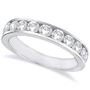 2 Carat (ctw) 14K White Gold Round Diamond Ladies Channel Set Half-Way Semi-Eternity Wedding Anniversary Stackable Ring Band Ultra Premium Collection