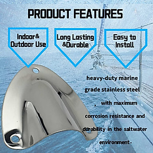 Norsea-Stainless Steel Clam Shell Vent, Wire Cable Cover, Outlet,Cap, Clamshell -One Piece Structure and Streamlined Design for Boats, RVs and Outdoor Application -Pack of 2 PCS