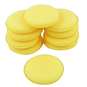 uxcell 10 Pcs Round Shaped Car Auto 4 Inch Dia Sponge Wax Applicator Pads Yellow