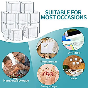 Yulejo 30 Pieces Clear Acrylic Box with Lid Plastic Clear Acrylic Square Cube Acrylic Display Boxes for Storage Organizer Acrylic Stackable Containers 3.3 x 3.3 x 3.3 Inch for Candy Pill Tiny Jewelry