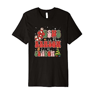 Christian Jesus The Reason Christmas Stocking Stuffer Gifts Premium T-Shirt