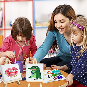 ESRICH Mini Stretched Canvas 10 Pack 5x5inch, 2/5''Profile Art Primed Canvases for Painting, Cotton Small Professional Stretched Canvas for Kids and Art Supplies, for Acrylics, Oils.