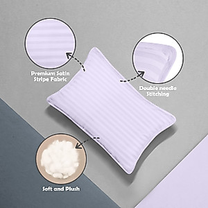 Utopia Bedding Toddler Pillow (Lavender, 2 Pack), 13x18 Pillows for Sleeping, Soft and Breathable Cotton Blend Shell, Small Kids Pillow Perfect for Toddler Bed and Travel (Intended for age 2 and up)