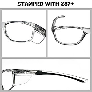 HTS HUNTERSKY P11 Safety work Glasses Women Men Youth with Side Shields Z87 Anti Scratch Fog Resistant nurse medical surgical pickleball Indoor sports