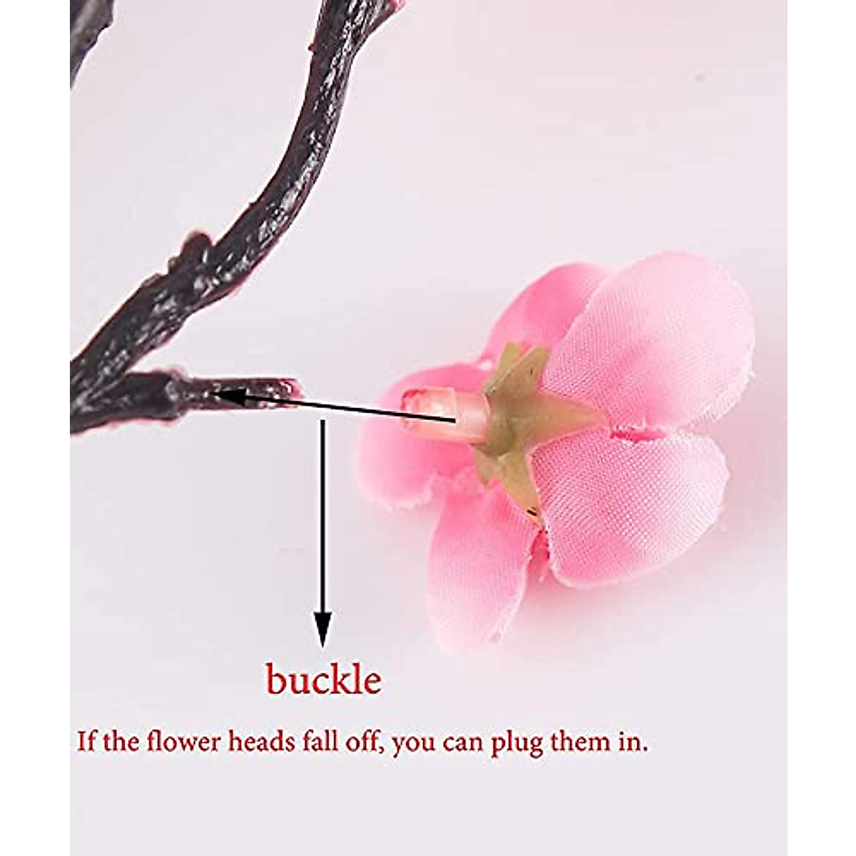Suandsu 2 Pcs Artificial Plum Blossom Fake Wintersweet DIY Flowers Home Hotel Office Wedding Party Garden Decor 9'' High Red