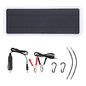 VTOSEN Outdoor 18V Solar Panel Portable Car Charging Power Board Charger Kit for Motorcycle - Solar Panel, Solar Power Board, and Car Solar Charger All in One
