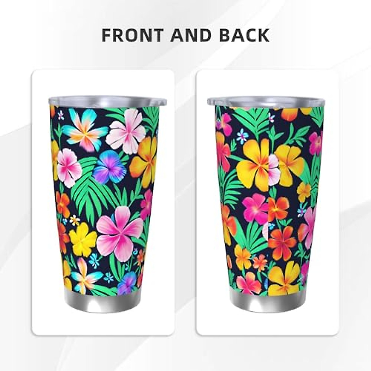 WXZYFP Car cup (single silver rim), can use a straw or drink directly, easy to use.Colorful flowers