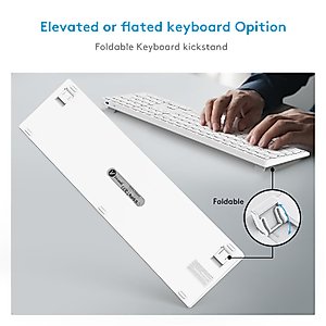 Full-Size Wireless Bluetooth Keyboard for Apple Mac OS Layout with Numeric Keypad,Keypad Risers,90-Day Life Rechargeable Battery,Scissor-Switch Tactile Typing for iMac/Mac Mini/MacBook Pro/Air