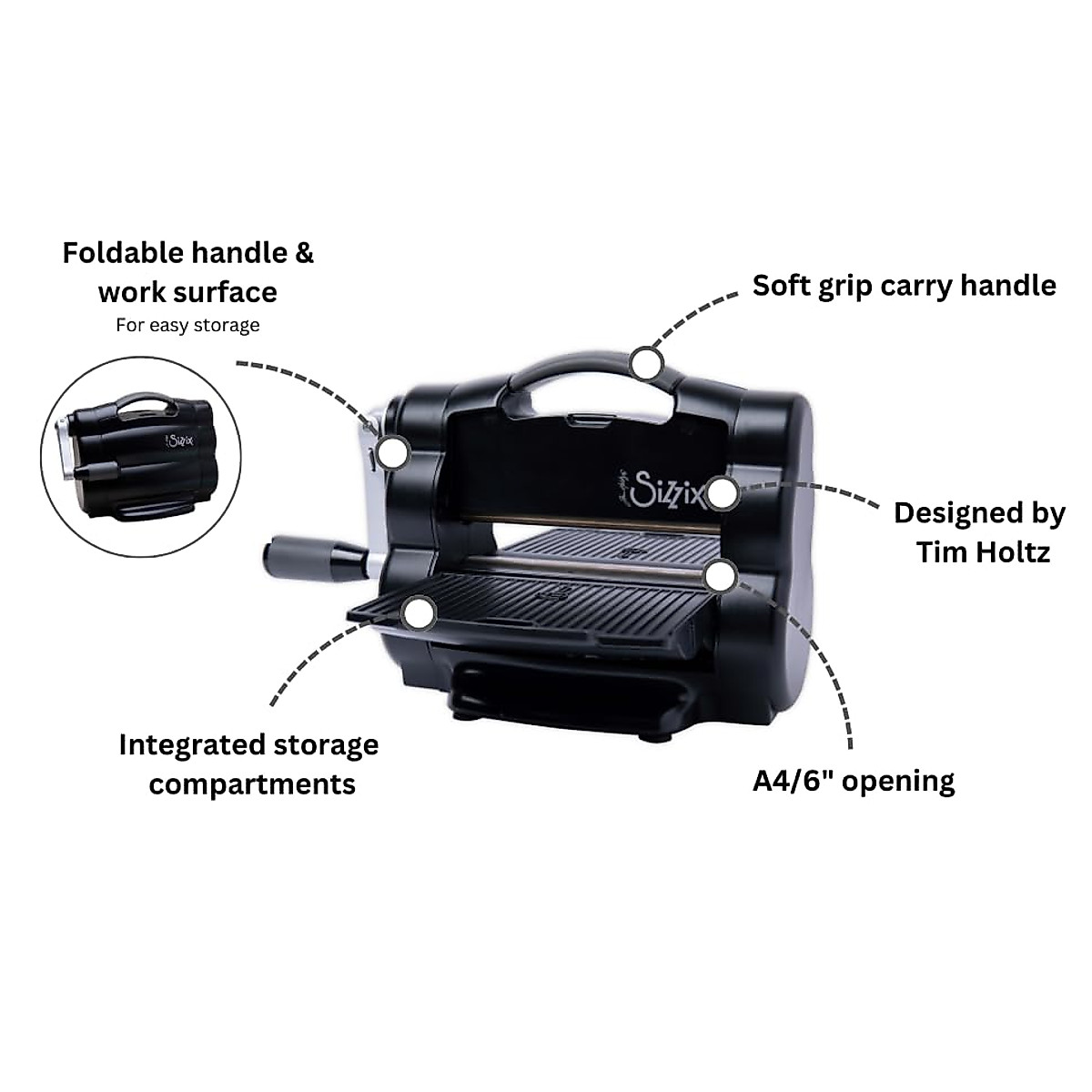 Sizzix Big Shot Foldaway by Tim Holtz (6"), Black