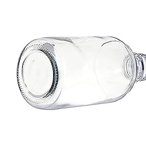 Pastein 4 Pieces 1000 mL Graduated Round Reagent Media/Storage Glass Bottle With GL45 Orange Polypropylene Screw Cap