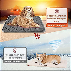 ULIGOTA Self Heating Cat Mat Thermal Pet Bed Mat Self-Warming Pet Crate Pad 16"x20"