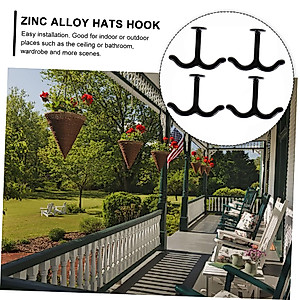 CHILDWEET 4 Pcs Zinc Alloy Double Prong Hooks Wall Mounted Clothes Hooks for Hats Coats Keys More Heavy Duty Closet Organizers