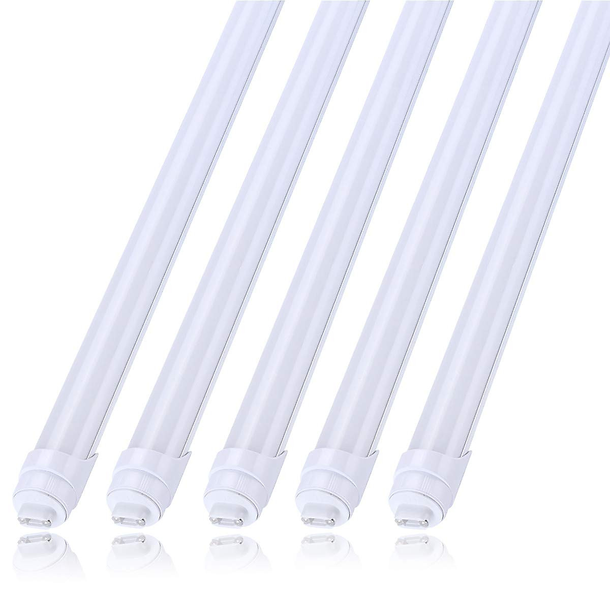 JOMITOP R17d 8 Foot Led Bulb Tube Light HO Base Rotatable Frosted Cover 45W, Replacement 100W Fluorescent Lamp Shop Lights,Dual-Ended Power, Cold White 6000K, 5400LM, AC 90-277V Pack of 25