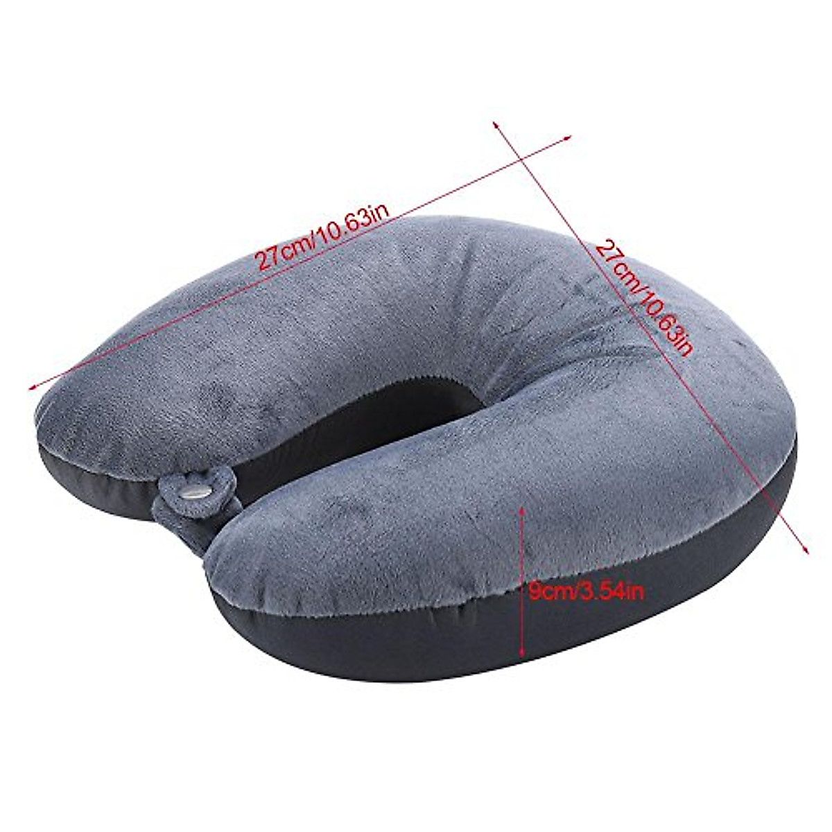 Jadpes UShaped Pillow, Soft Elastic UShaped Travel Pillow Neck Support Office Rest Cushion with Buckle for Outdoors Car Office Home Travel(Grey)