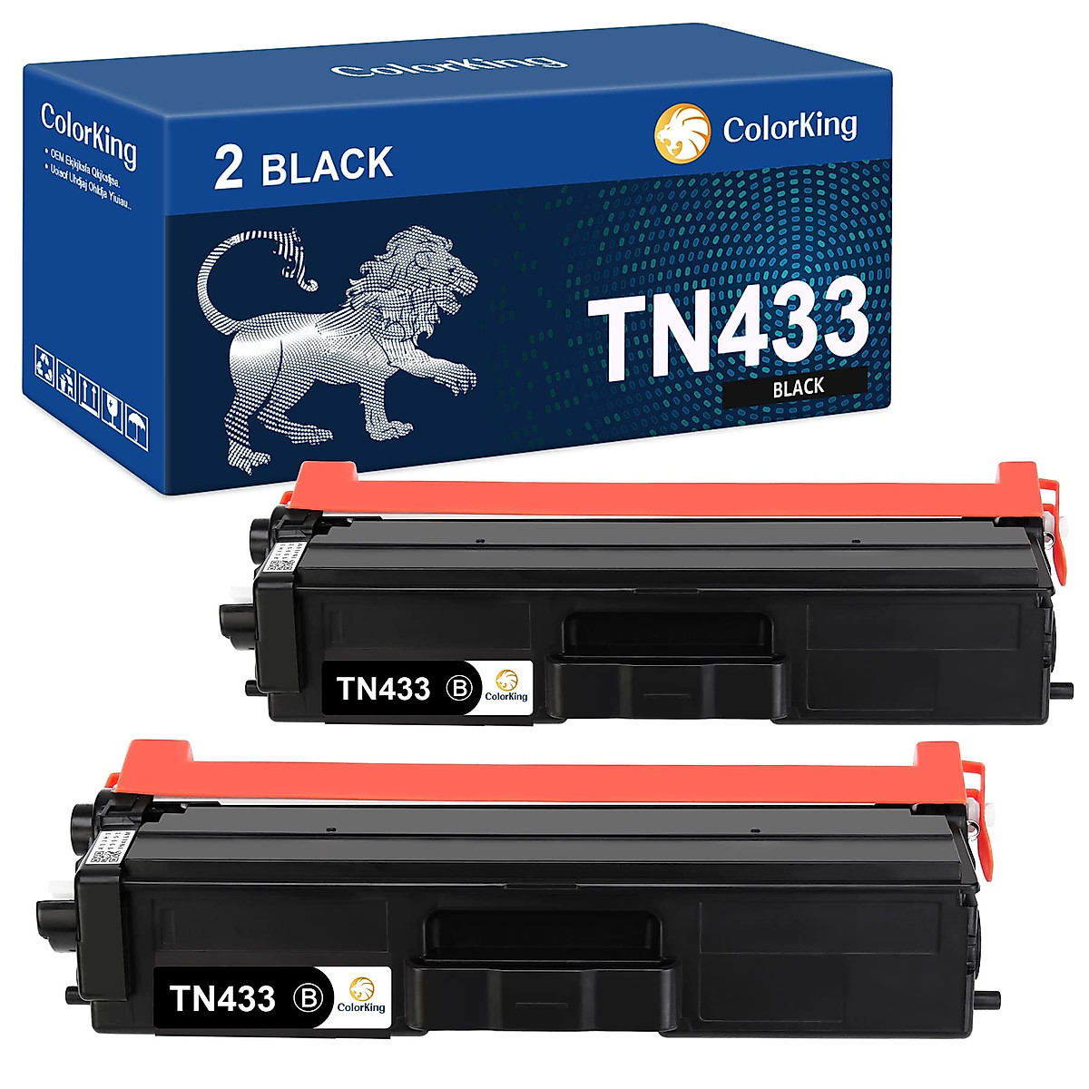 Colorking Compatible Toner Cartridge Replacement for Brother TN433 TN433BK TN-433 TN431 TN436 Black Toner for Brother HL-L8360CDW HL-L8360 MFC-L8900CDW HL-L8260CDW MFC-L8610CDW Printer(2 Pack)