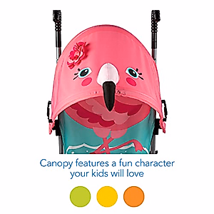 Cosco Character Umbrella Stroller, Easy to Store Anywhere with its Compact Umbrella fold, Pink Flamingo