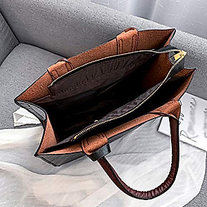 3pcs Set Chic Handbags PU Leather Satchel Bags Chain Shoulder Messenger Bag Purses Wallet Top Handle Work Bags (Brown)