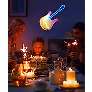 Guitar Neon Sign for Bedroom Art Guitar Decor Neon Lights for Christmas Halloween Wedding Valentine's Day Party Bar Club Home Decoration, Lounge Office Operated by USB