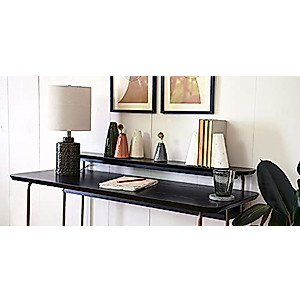 Main + Mesa Marble Geometric Bookends with Wood Inlay, White