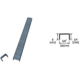 3PLUS T50/06 20 Gauge 3/8-Inch(10.6mm) Crown 1/4-Inch Leg Length Galvanized Fine Wire Staples, 5,000 per Box