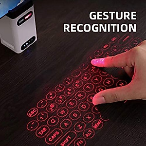 Heartbeat Laser Projection Keyboard, Bluetooth Virtual Keyboard with Keyboard/Mouse/Mobile Power/Mobile Bracket, Wireless Wired Connection Keyboard for Windows/iOS/Android