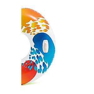 Intex 58202EP Inflatable 47 Inch Colorful Adult Whirl Tube Swimming Pool Raft Float w/Carry Handles and Repair Kit, Color and Style May Vary (2 Pack)