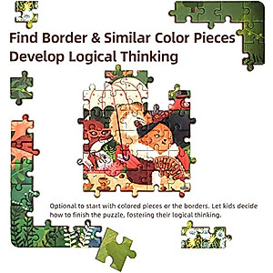 YOGEON 500 Piece Jigsaw Puzzle, 13”x30”, Perfect for Ages 8-10,4-8, Family Puzzle to Sunset Carnival Puzzle, Educational Puzzles Toysfor Boys and Girls, Great Gift for Animal Lovers