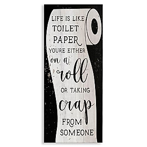 Stupell Industries Like Toilet Paper Funny Word Wood Textured Design Canvas Wall Art, 13x30, Multicolor
