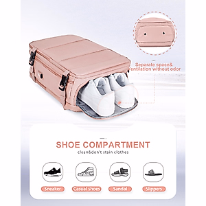 bergsalz Backpack For Women Travel Bag Weekender Lightweight Medium Backpack For Men Hiking Waterproof Gym Bag Travel Essentials Pink Canvas Bag Carry On Backpack For Sport Fan Laptop Bag