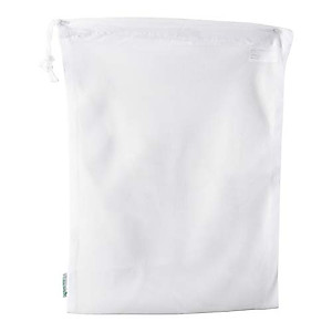 Kitchen Details 3 Pack Reusable Cotton Mesh Produce Bags | Green Living | Drawstring | Fruit and Vegetable Bags & Organizers | Good for Grocery Shopping | White